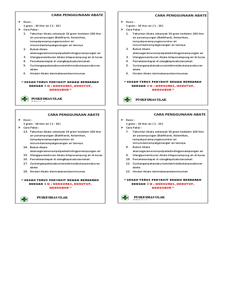 Panduan Penggunaan Bubuk Abate | PDF