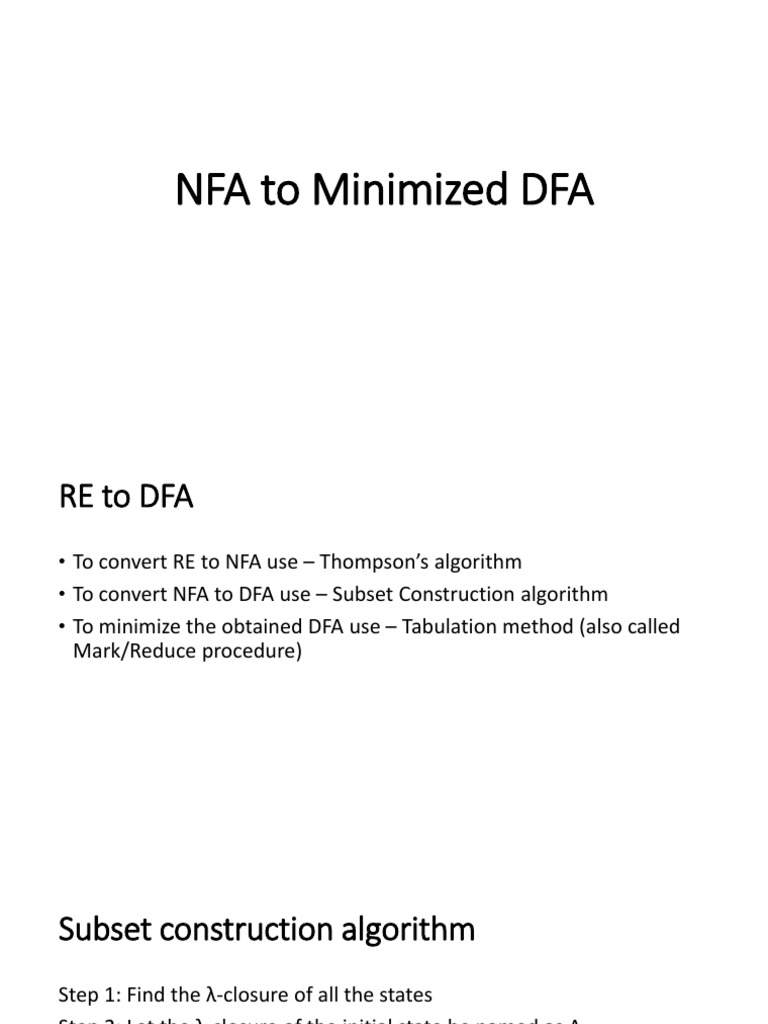 Nfa To Minimized Dfa Pdf Models Of Computation Theoretical Computer Science