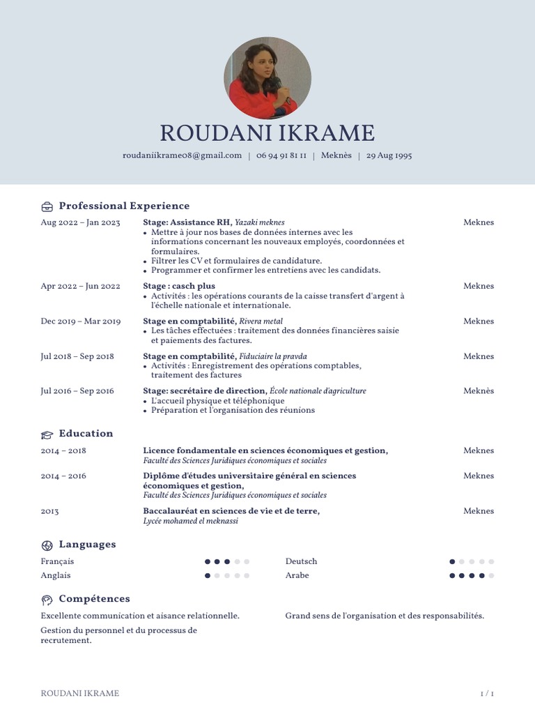 CV Ikrame | PDF | Évolution de carrière