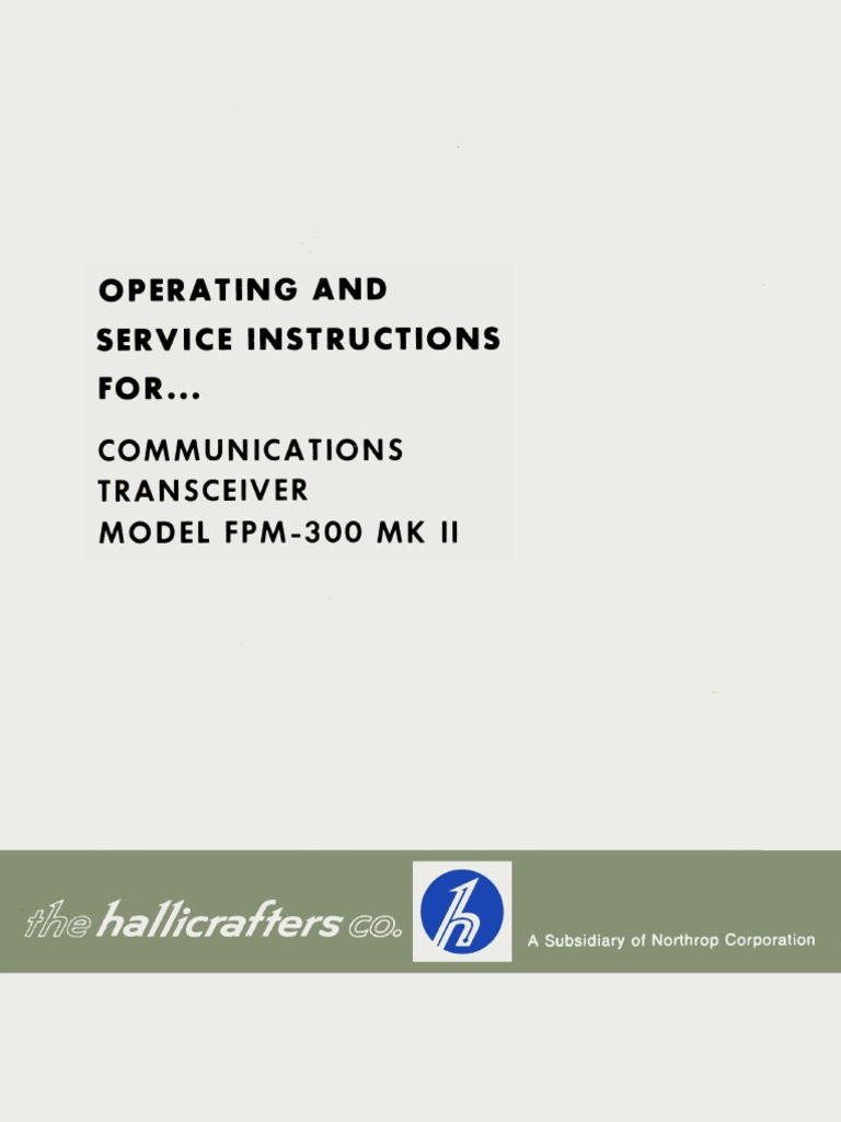 FPM-300 MK II Transceiver Manual | PDF | Electrical Connector | Amplifier