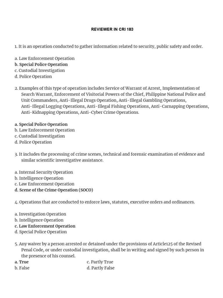 Reviewer in Cri 183 1 | PDF | Strategic Planning | Goal