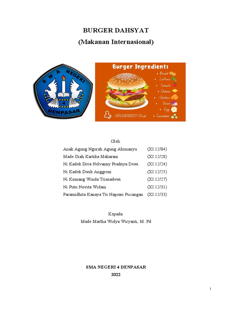 Laporan Burger Dahsyat | PDF | Bisnis