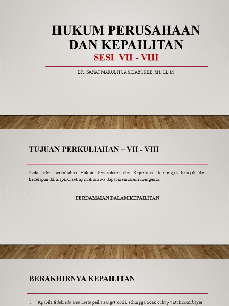 Hukum Kepailitan | PDF