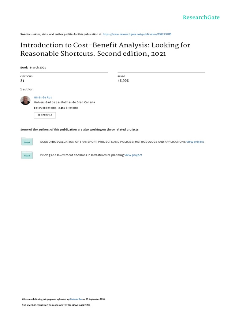 CBA2nded EE DeRus Chapter1 | PDF | Welfare Economics | Cost–Benefit Analysis