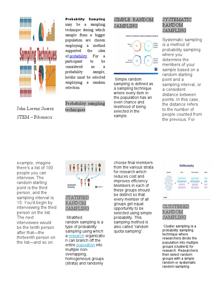Brochure | PDF | Sampling (Statistics) | Stratified Sampling