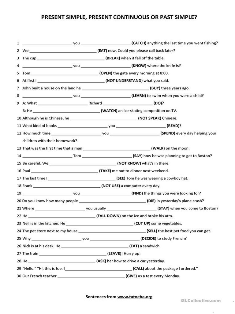 Cwiczenia Na Czasy | PDF