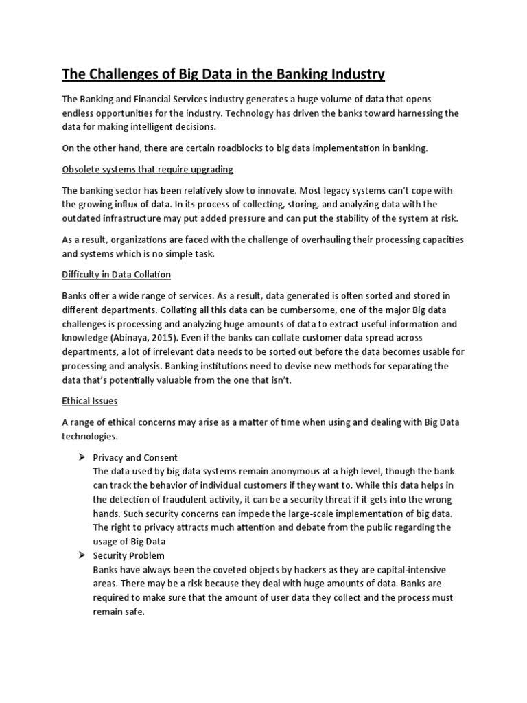 The Challenges of Big Data in The Banking Industry | PDF | Big Data | Data