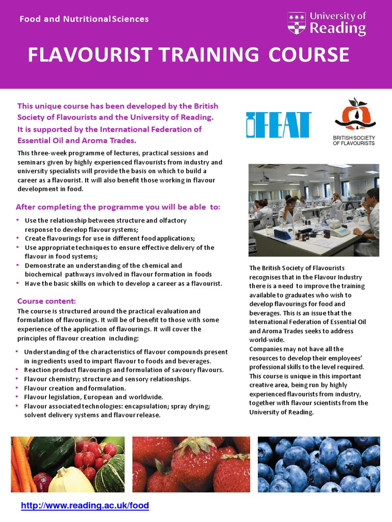 Flavourist Training Course: Food and Nutritionalsciences | PDF