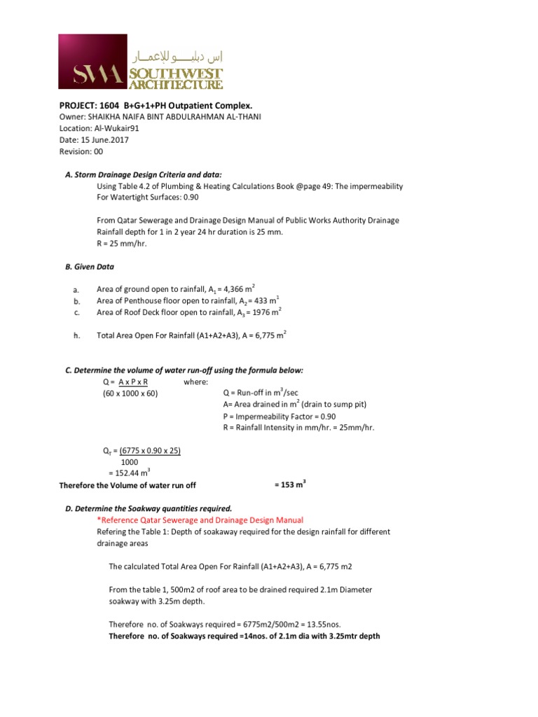 Storm Rain Calculation | PDF