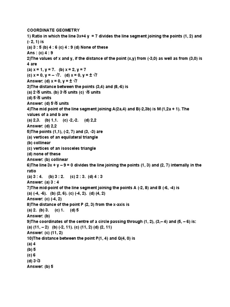 Coordinate Geometry | PDF | Line (Geometry) | Triangle