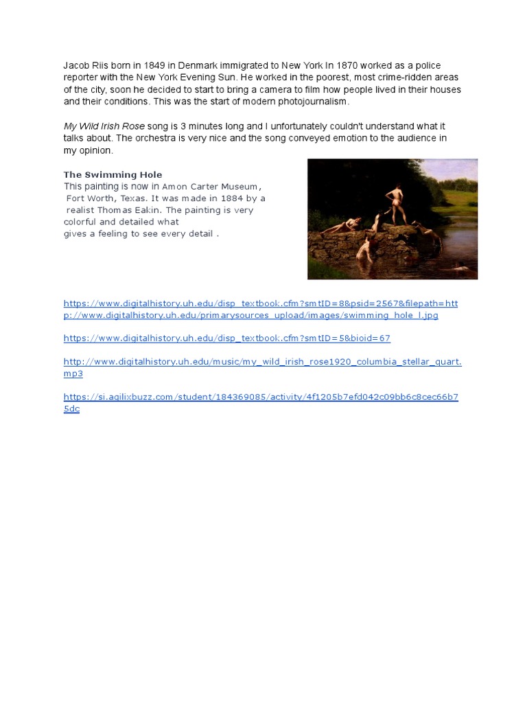 Jacob Riis and Modern Photojournalism | PDF | Classics