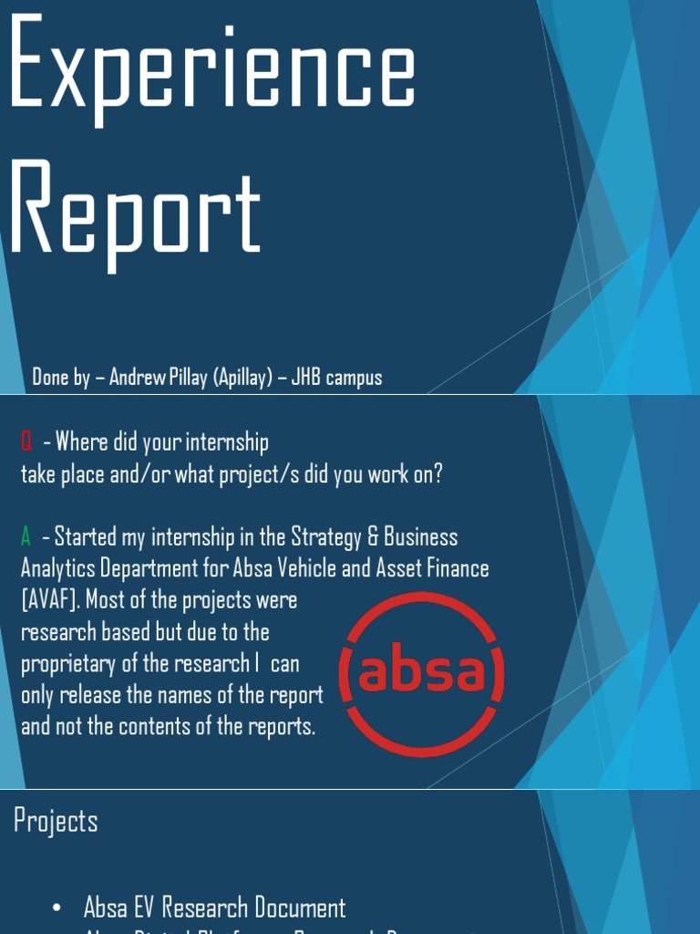 Internship Insights: Andrew Pillay | PDF