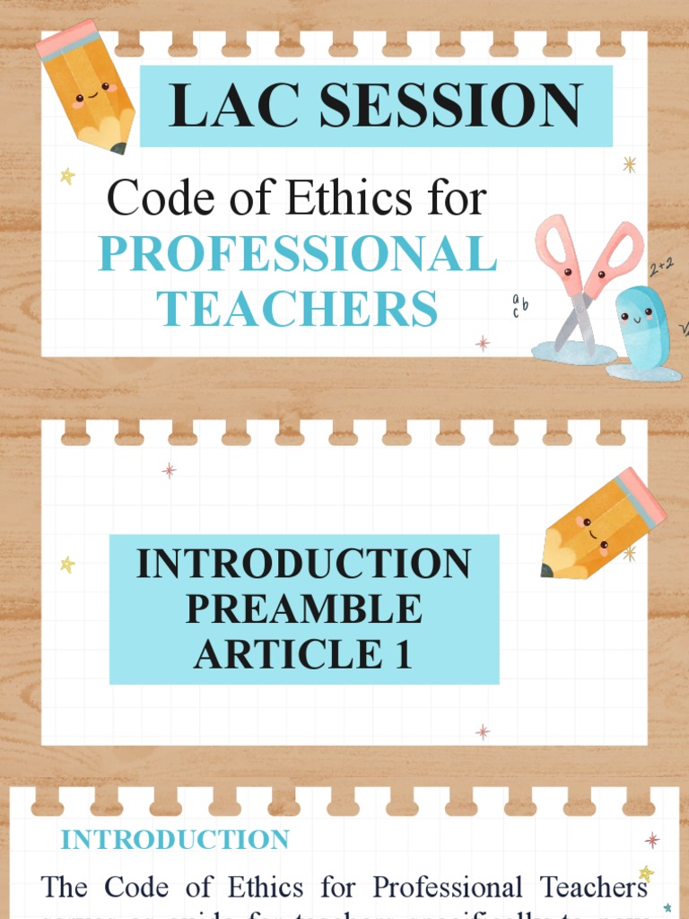 Lac Session: Code of Ethics For | PDF