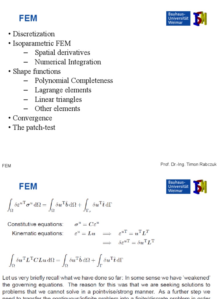 FEM Prof. Dr.-Ing. Timon Rabczuk | PDF