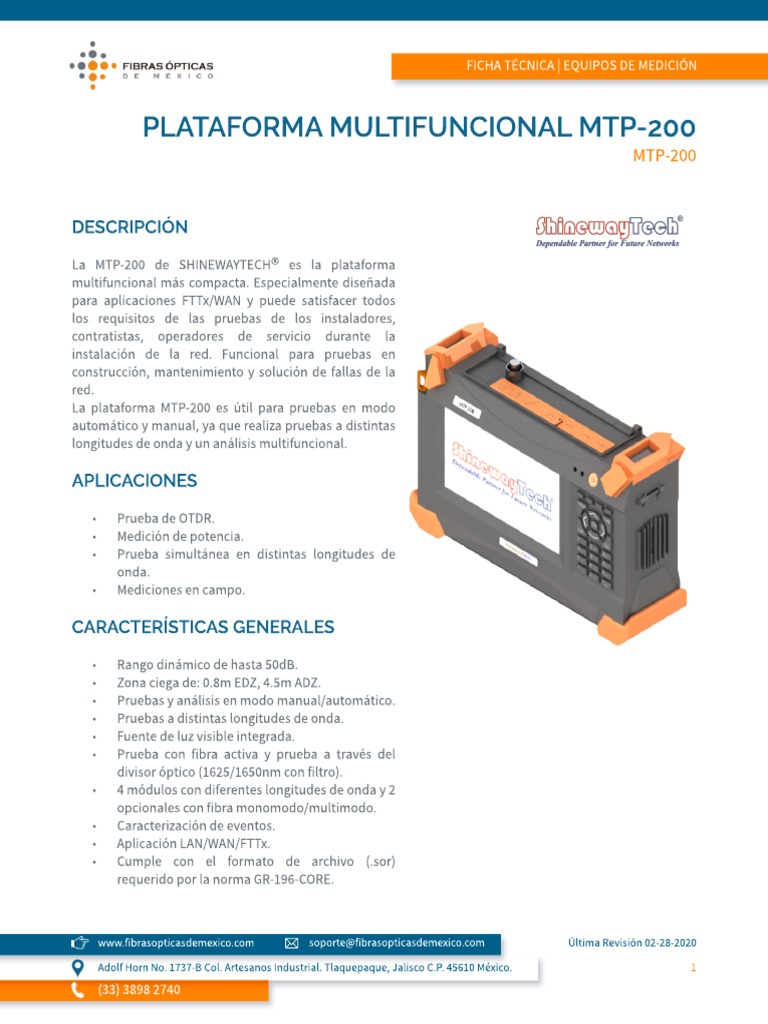 MTP-200 Guia Rapida | PDF | Ingenieria Eléctrica | Óptica