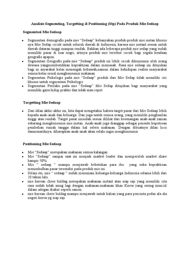 Contoh Kasus Analisis STP | PDF