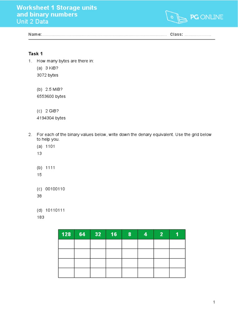 T1 Worksheet 1 | PDF