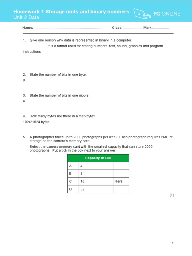 T1 Homework 1 | PDF | Byte | Computer Science