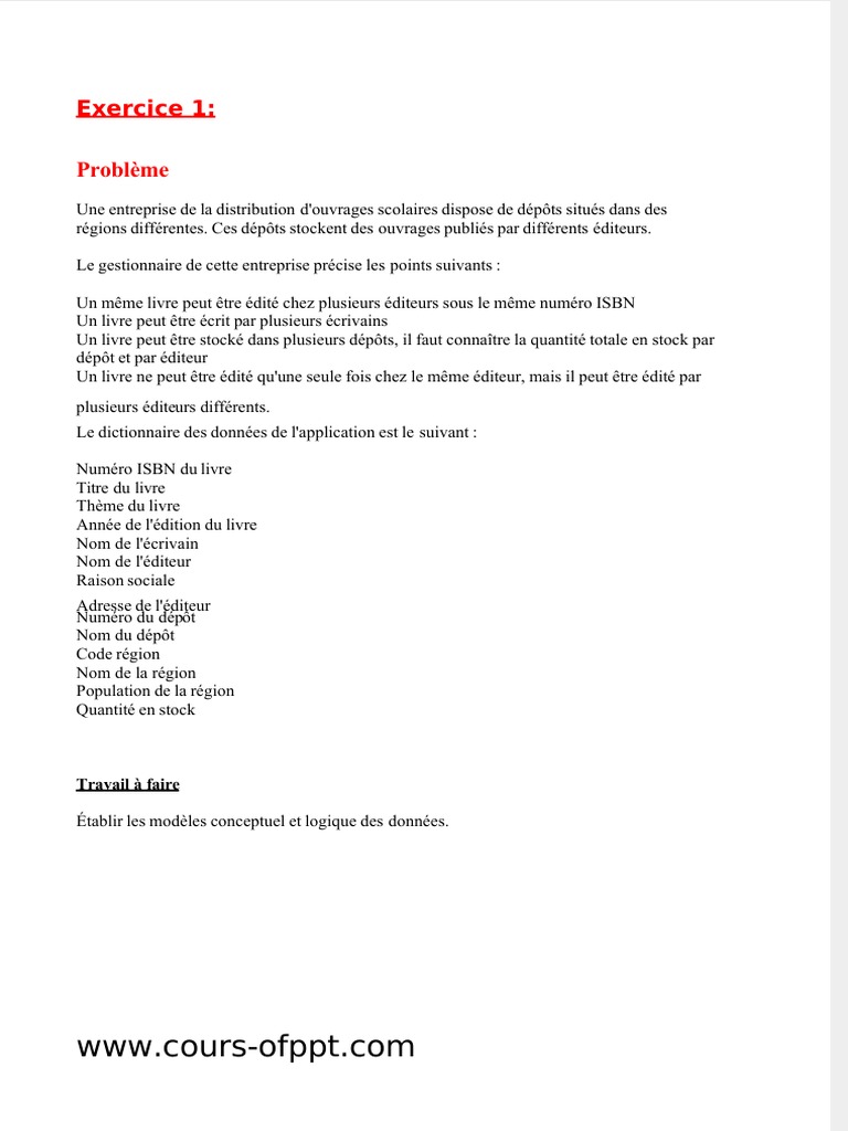 Dokumen - Tips - Exercices Merise Avec Corriges | PDF | Informatique