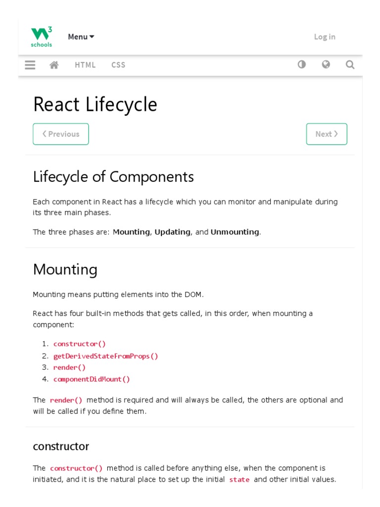 React Lifecycle | PDF | Constructor (Object Oriented Programming) | Programming