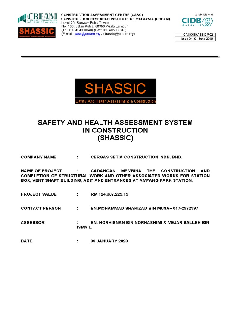 SHASSIC Safety Assessment Report 2020 | PDF | Malaysia | Rail Transport