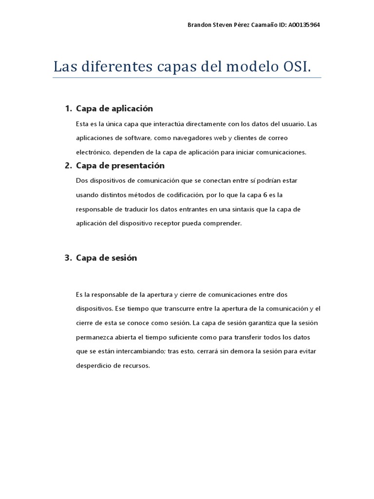 Capas Del Modelo OSI y TCP | PDF | Red de computadoras | Modelo osi