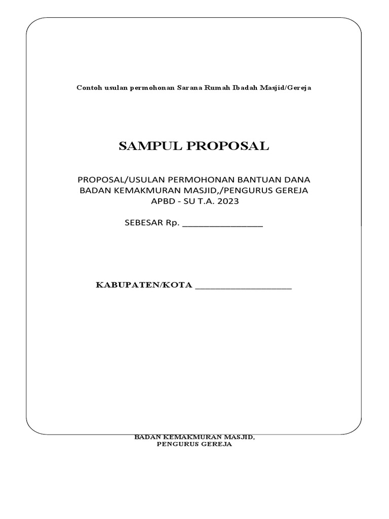 Contoh Pembuatan Proposal 2023 | PDF