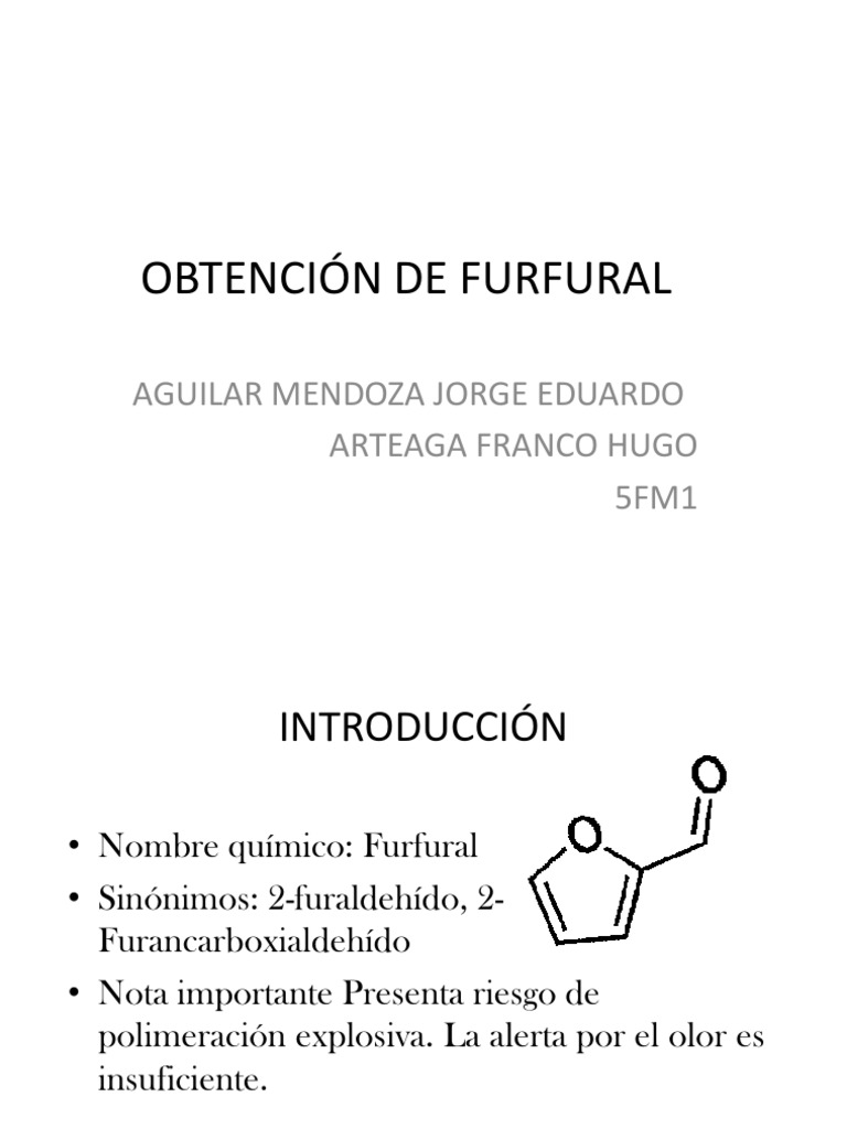 OBTENCIÓN DE FURFURAL