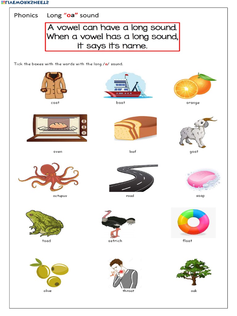 Phonics Long A Sound: Tick The Boxes With The Words With The Long ...
