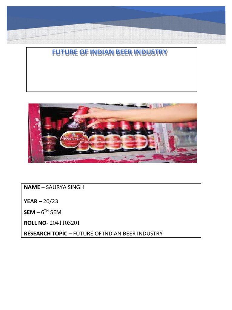 SAURYA SINGH RESEARCH PROJECt 2041103201 | PDF | Brewery | Beer