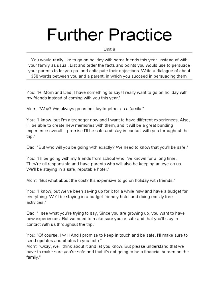 Further Practice Unit 8 | PDF | Self-Improvement | Lifestyle