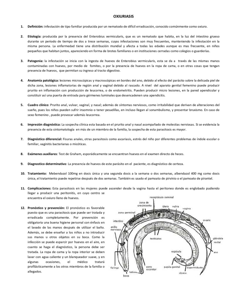 HIstoria Clinica OXIURIASIS | PDF