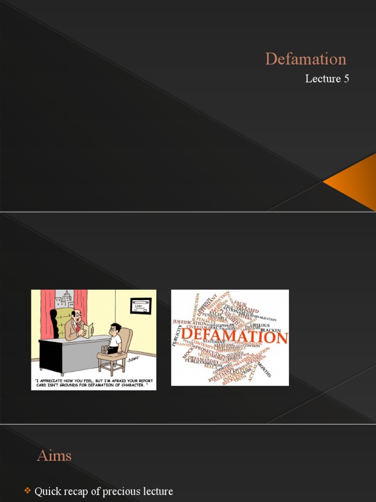 Lecture 5 Defamation | PDF | Defamation | Justice