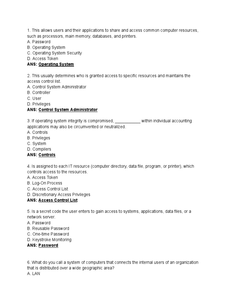 Chapter 3 Answer Key | PDF | Denial Of Service Attack | Electronic Data ...