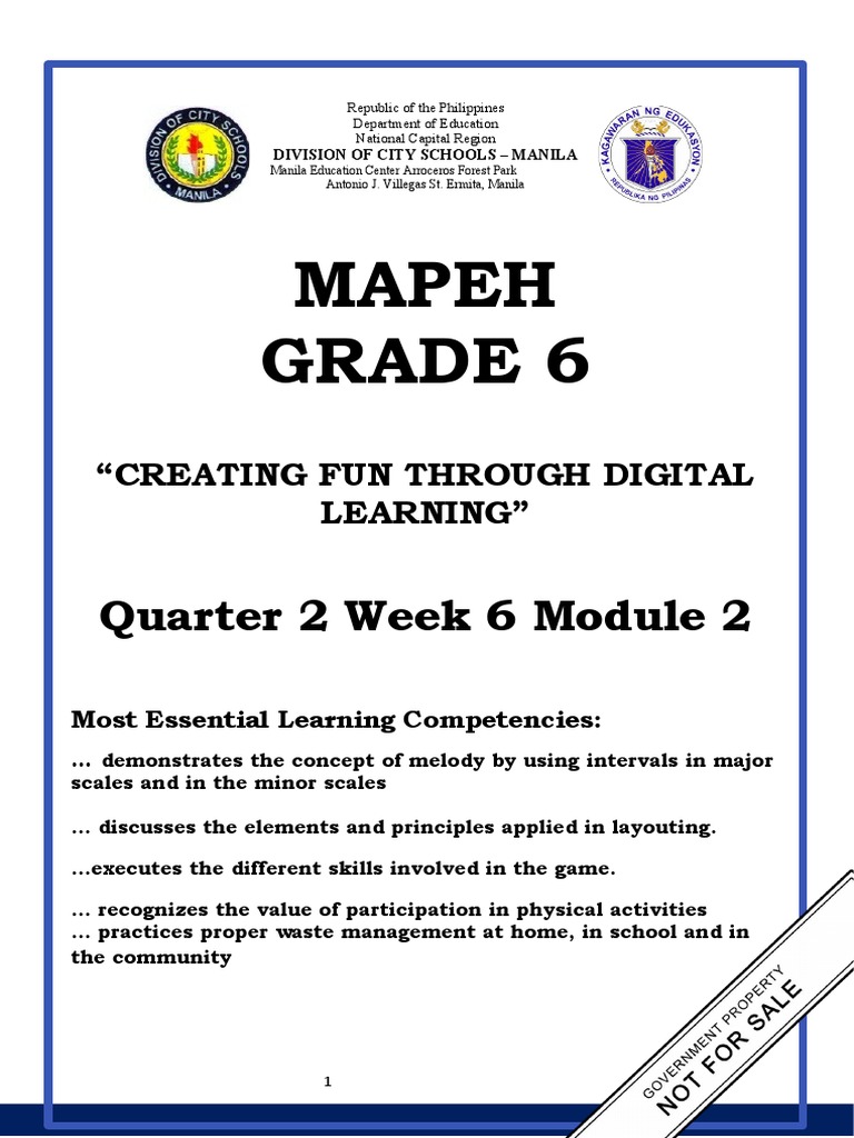 final-MAPEH6 Q2 W6 MODULE 6-EDITED-1 | PDF | Scale (Music) | Biodegradation