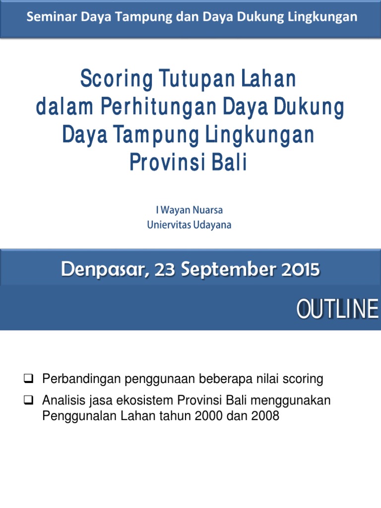 Presentasi Tuplah DDDTLH Bali | PDF