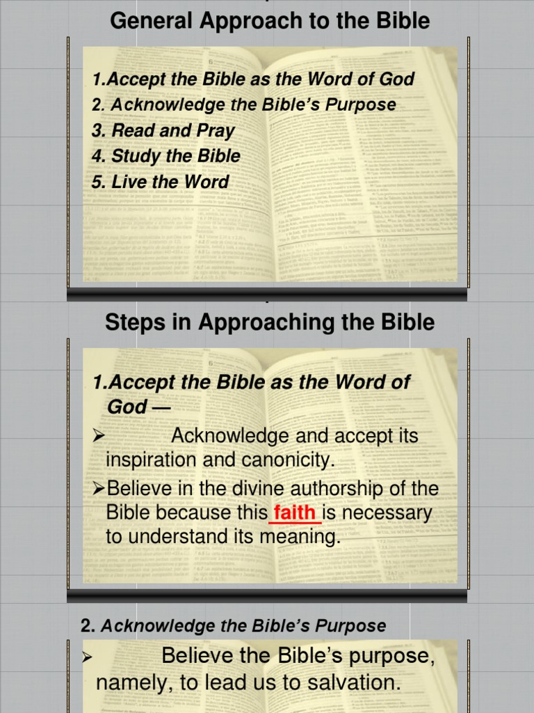 General Approach To The Bible | PDF | Bible | God
