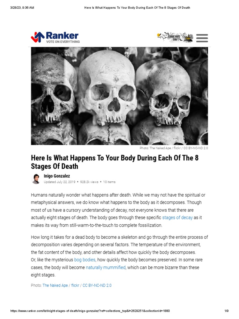 Here Is What Happens To Your Body During Each of The 8 Stages of Death ...
