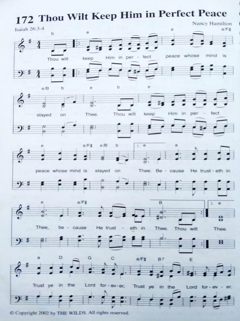 Thou Wilt Keep Him in Perfect Peace | PDF