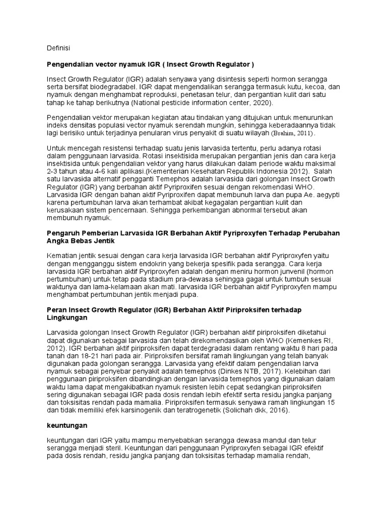 Pengendalian Nyamuk biologi&IGR | PDF