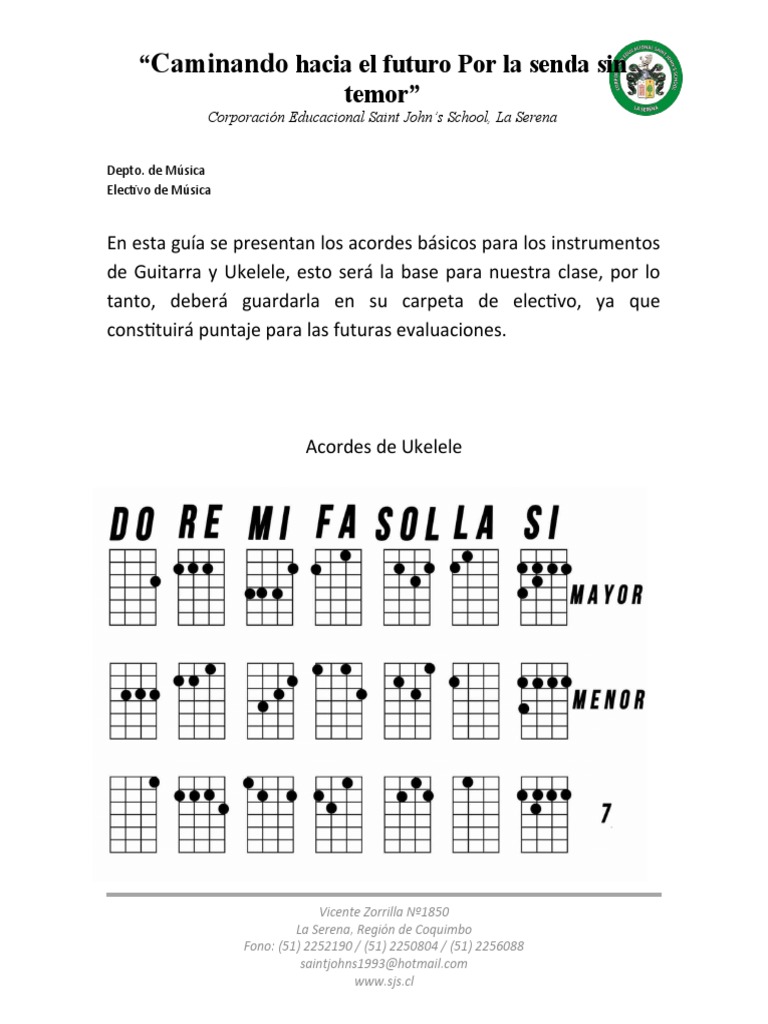 Guía de Acordes para Ukelele y Guitarra | PDF