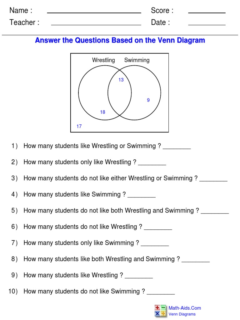 Venn Diagram Questions and Answers | PDF