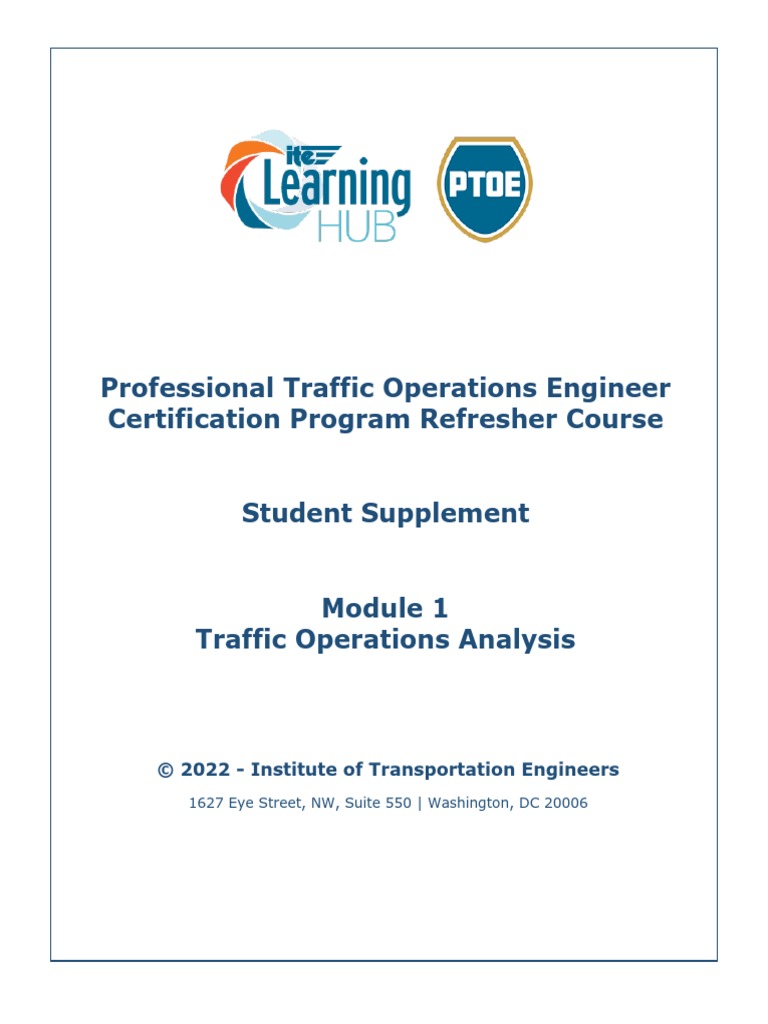 Module 1 - Traffic Operations Analysis | PDF | Interchange (Road) | Traffic