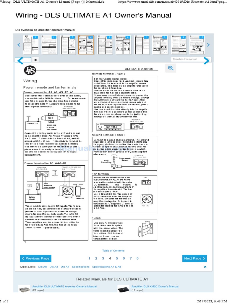 Wiring - DLS ULTIMATE A1 Owner's Manual (Page 4) ManualsLib | PDF ...