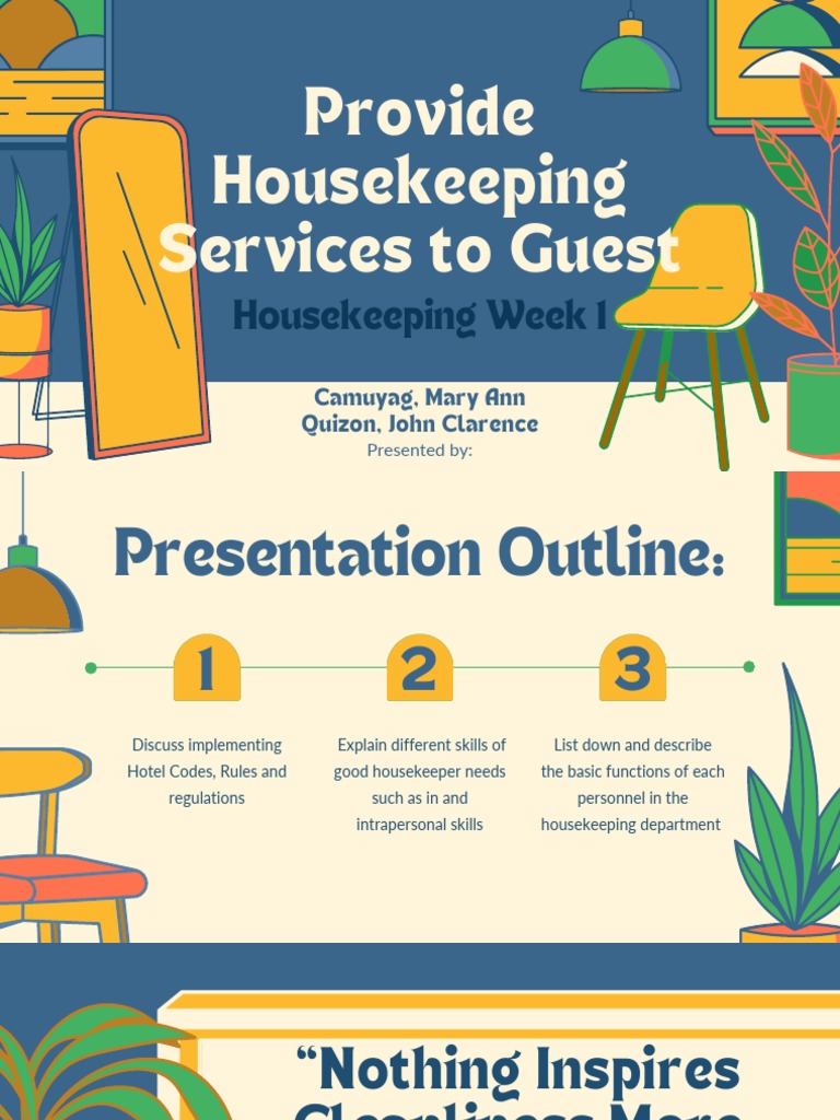 Provide Housekeeping Services To Guest Week 1 Report PDF