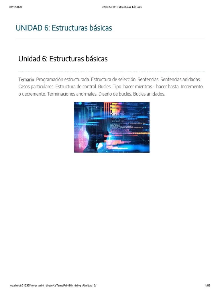 UNIDAD 6 - Estructuras Básicas | PDF | Lenguaje de programación | Proposición