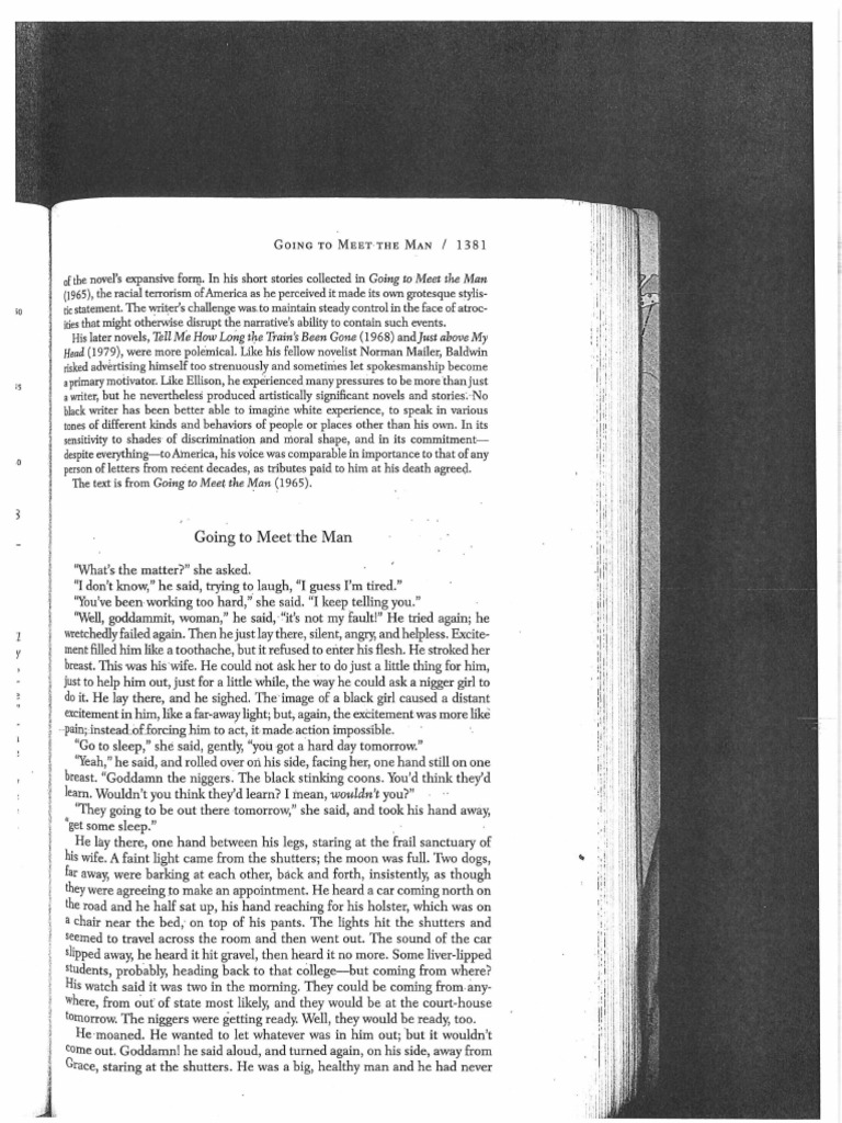 Analysis of Baldwin's "Going to Meet the Man" | PDF