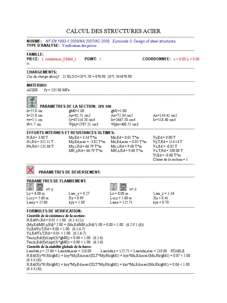 Note de Calcul - Poteaux | PDF