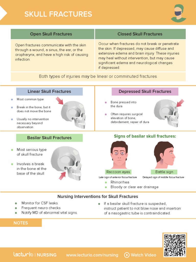Types of Skul Fractures | PDF | Causes Of Death | Nervous System