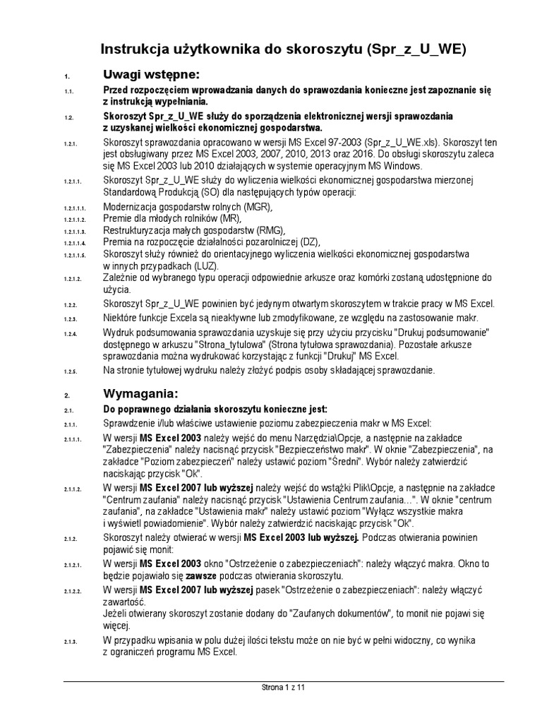 Instrukcja Uzytkownika Do Skoroszytu Sprawozdanie | PDF